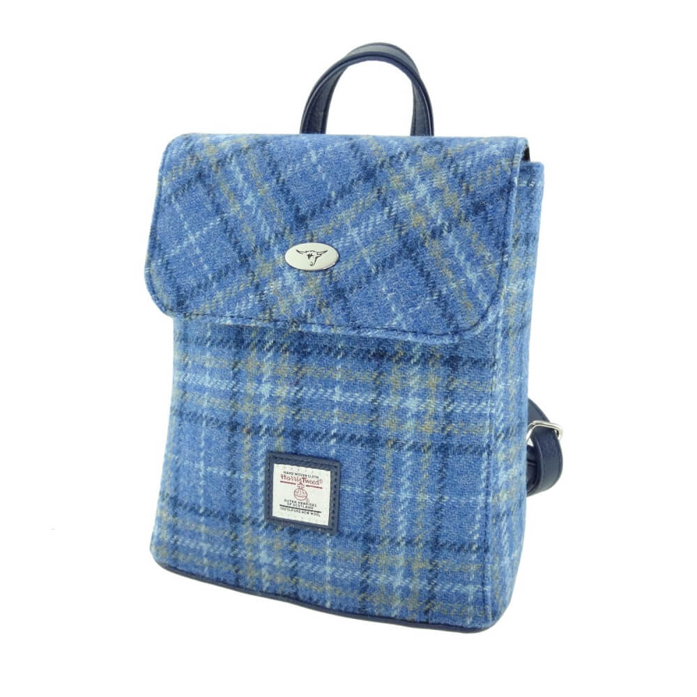 Batoh Tummel Harris Tweed - Light Blue Check | TWEED.cz - stylové ...